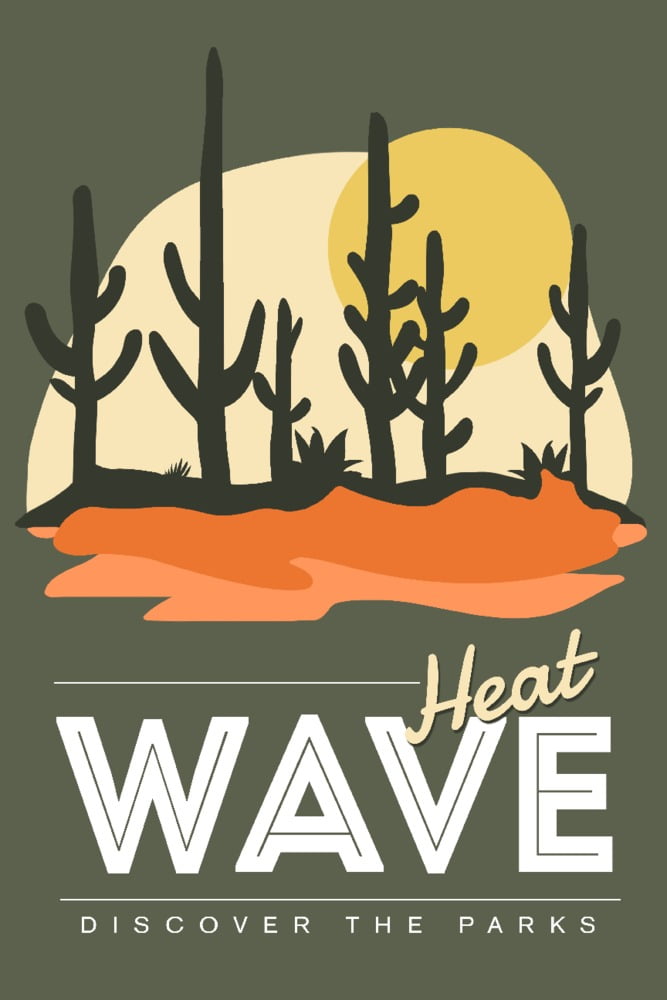 Heat Wave (Cactus), Discover the Parks (24x36 Giclee Gallery Art Print ...