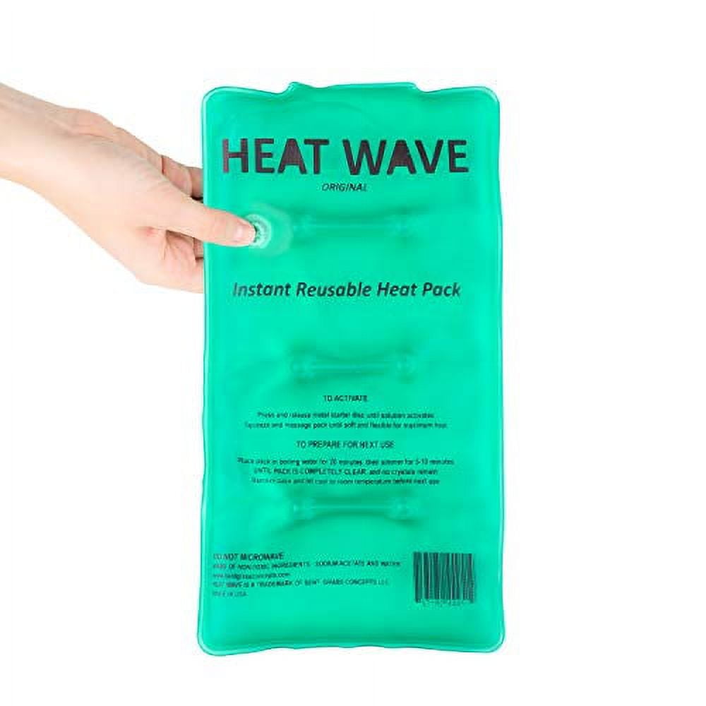 Heat Wave Instant Reusable Heat Pack 5"x9" Medium Green, Click Heat ...