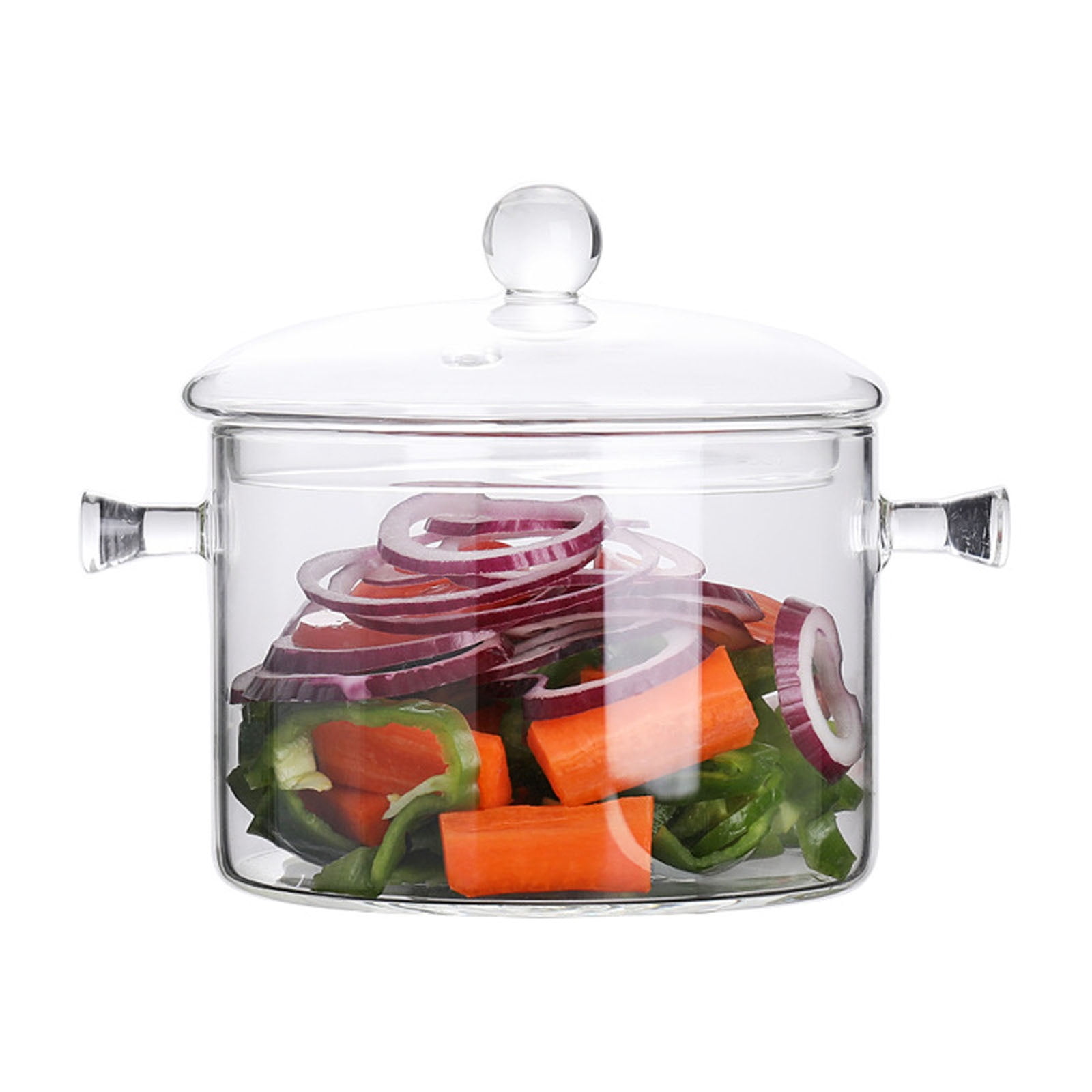 Heat-resistant glass pot with lid, cooking glass cooking pot ...
