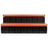 Titan Great Outdoors Teak Portable Spa Steps, 2-Tier Hot Tub Steps ...