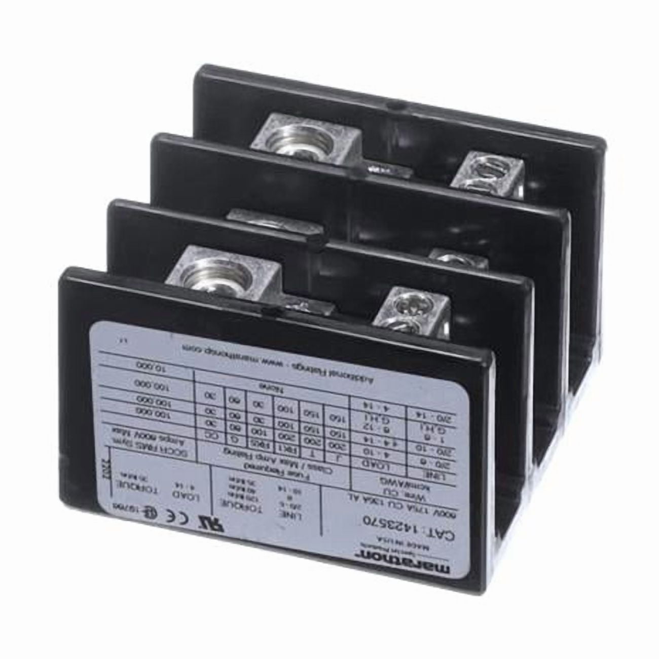 Heatcraft 2251423 Genuine OEM Terminal Block - 600V, 175A, 3 Pole, 4 ...