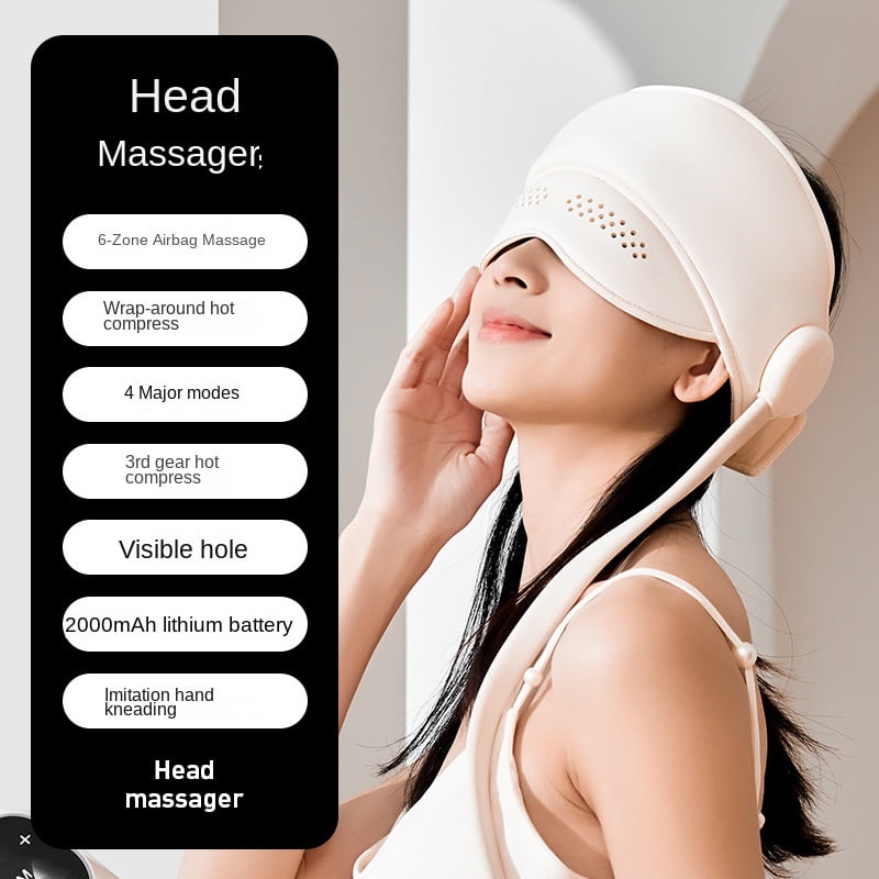 Heated Air Compression Head Massager for Sleep & Stress Relief ...