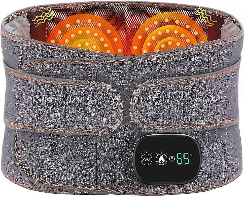 Heated Back Brace With Vibration Massage, Electric Lower Back Heating ...