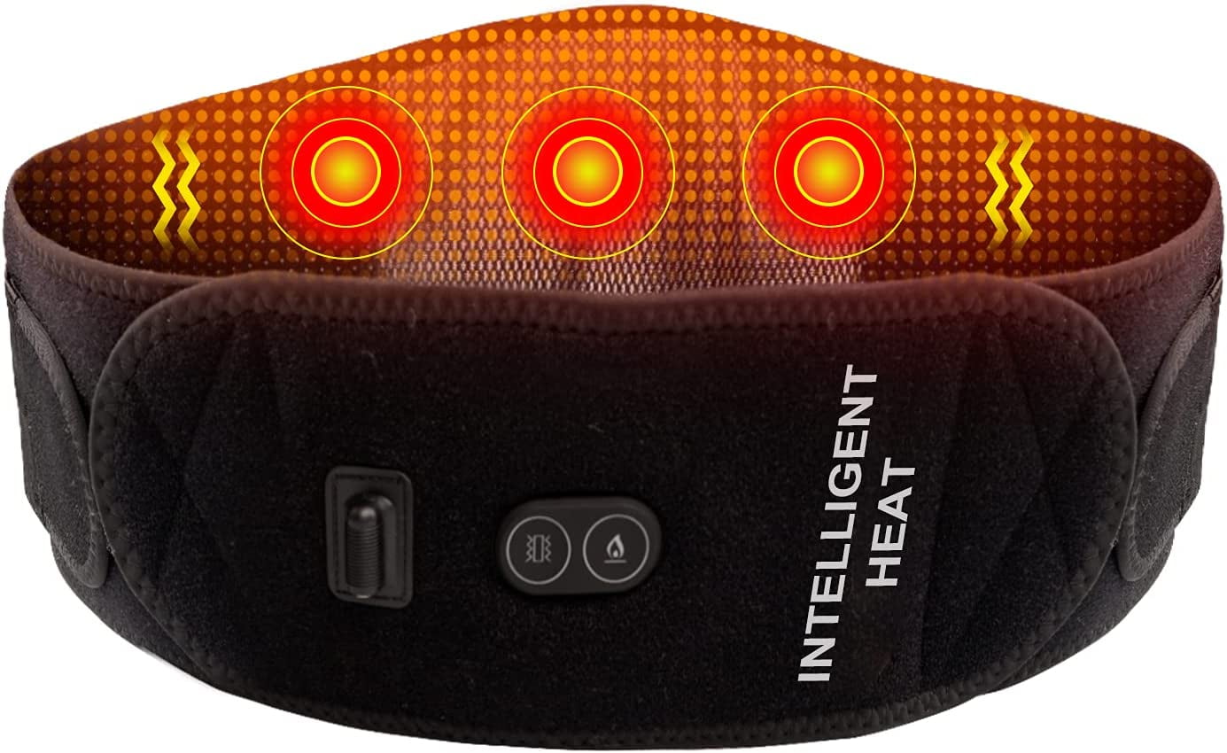 Heated Back Massager for Pain Relief 7.4V 4400mah Rechargeable Battery ...