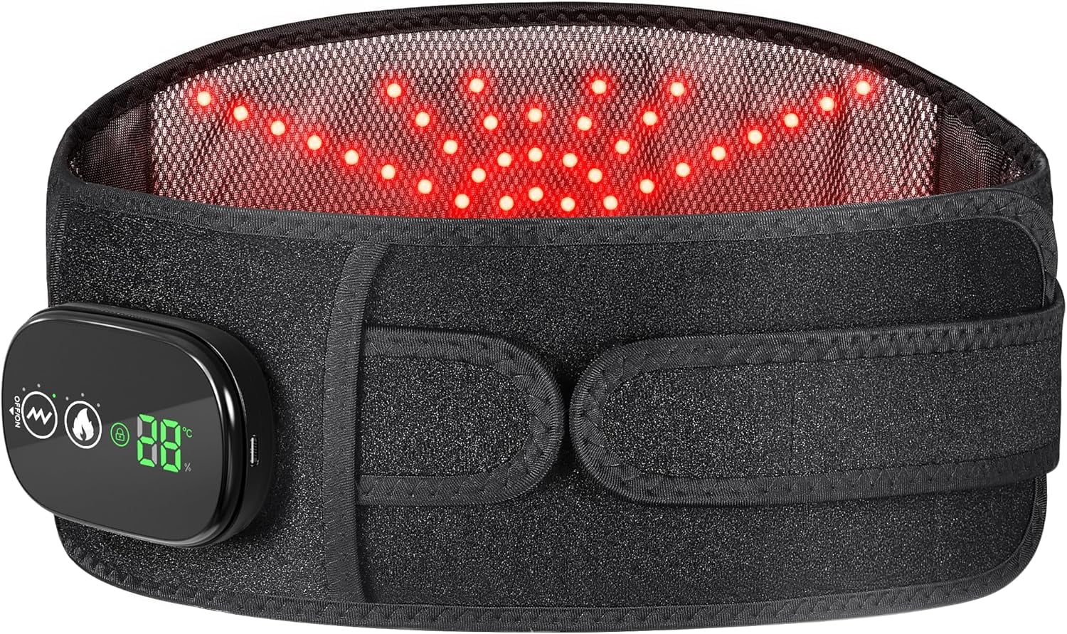 Heated Back Massager with 3 Heating and 3 Vibration Modes, Cordless ...