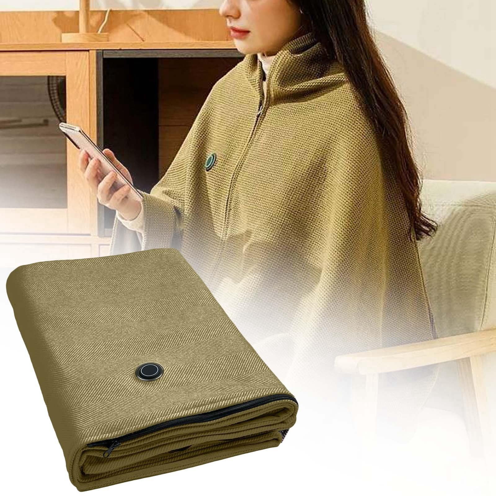 Heated Blanket Battery Operated Cordless Heated Shawl USB Rechargeable ...