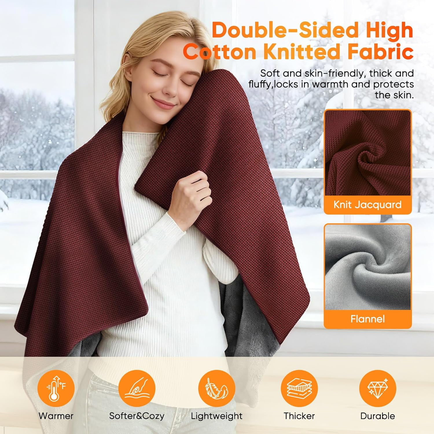 Heated Blanket Battery Operated Cordless Portable Heated Shawl,61" x 31 ...