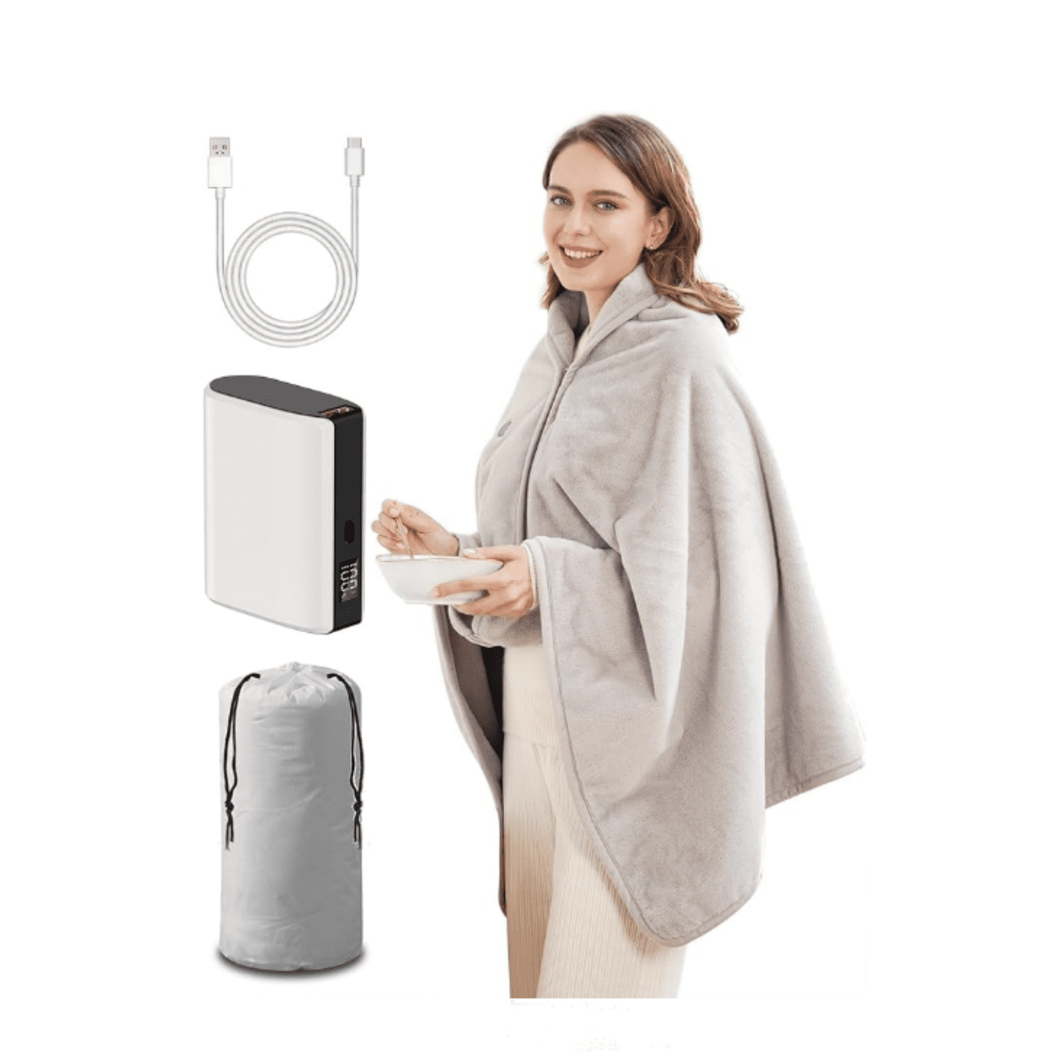 Heated Blanket Battery Operated,with Battery Pack,Cordless USB Heated ...