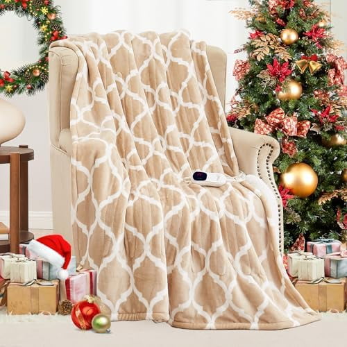 Heated Blanket Electric Full Size - 72“x84“ Heating Blanket with 10 ...