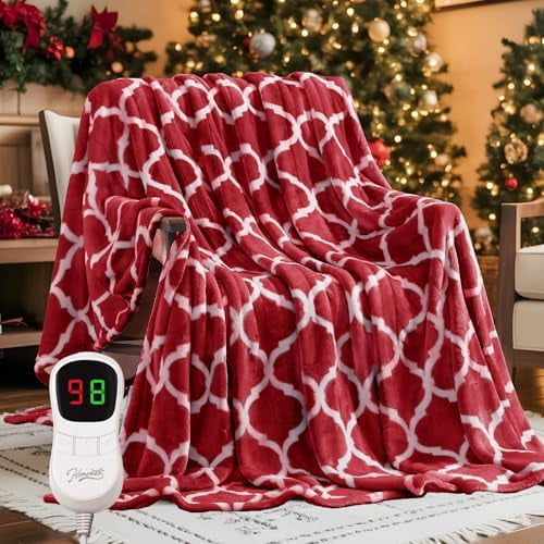Heated Blanket Electric Full Size - 72“x84“ Heating Blanket with 10 ...