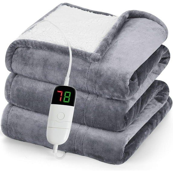 Heated Blanket Electric Throw 50"X60", Heating Blanket with 10 Heat ...