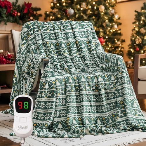 Heated Blanket Electric Throw - 50“x60“ Heating Blanket with 10 Fast ...