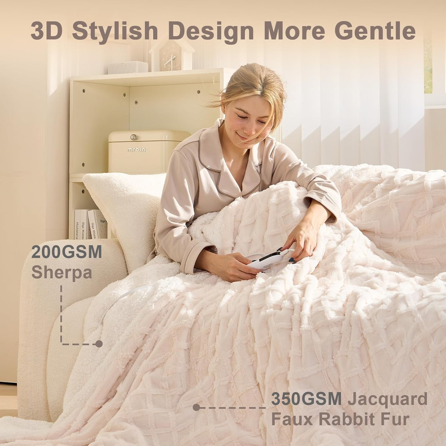 Heated Blanket Electric Throw with 6 Fast Heating Levels,4 Hours Auto ...