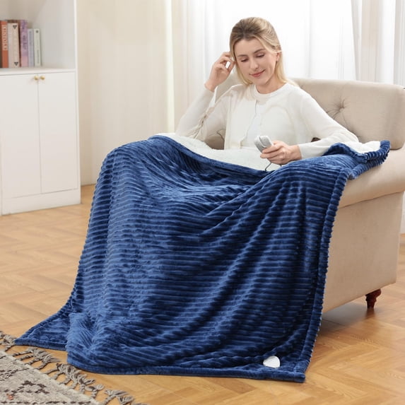 Heated Blanket Electric Throw - Soft Flannel Electric Blanket 50" x 60 ...
