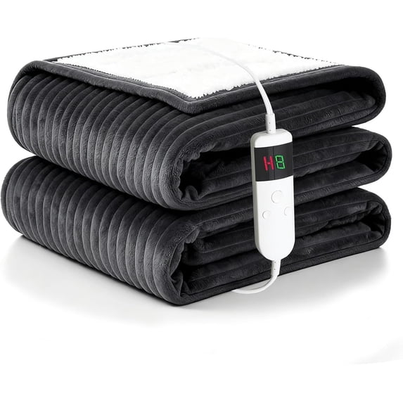 Heated Blanket Electric Throw, Soft Flannel Heating with 8 Hours Auto ...