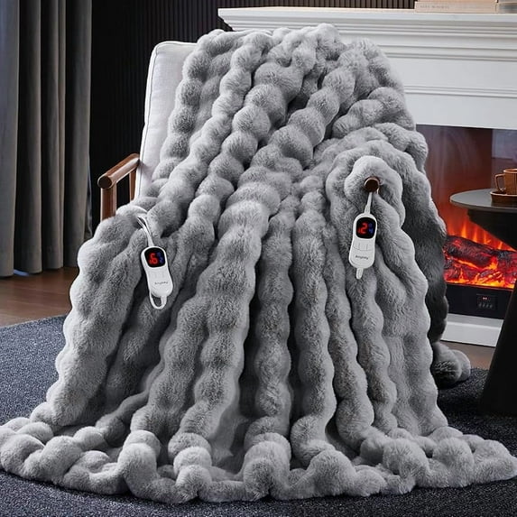 Heated Blanket Full Size with 1/2/4/6/8 Hours Auto-Off 10 Heat Level ...
