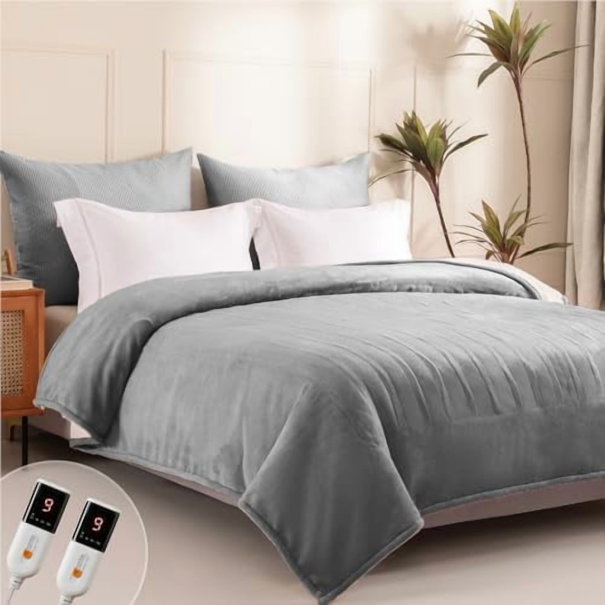 Heated Blanket King Size - Dual Controllers Electric Blanket King with ...