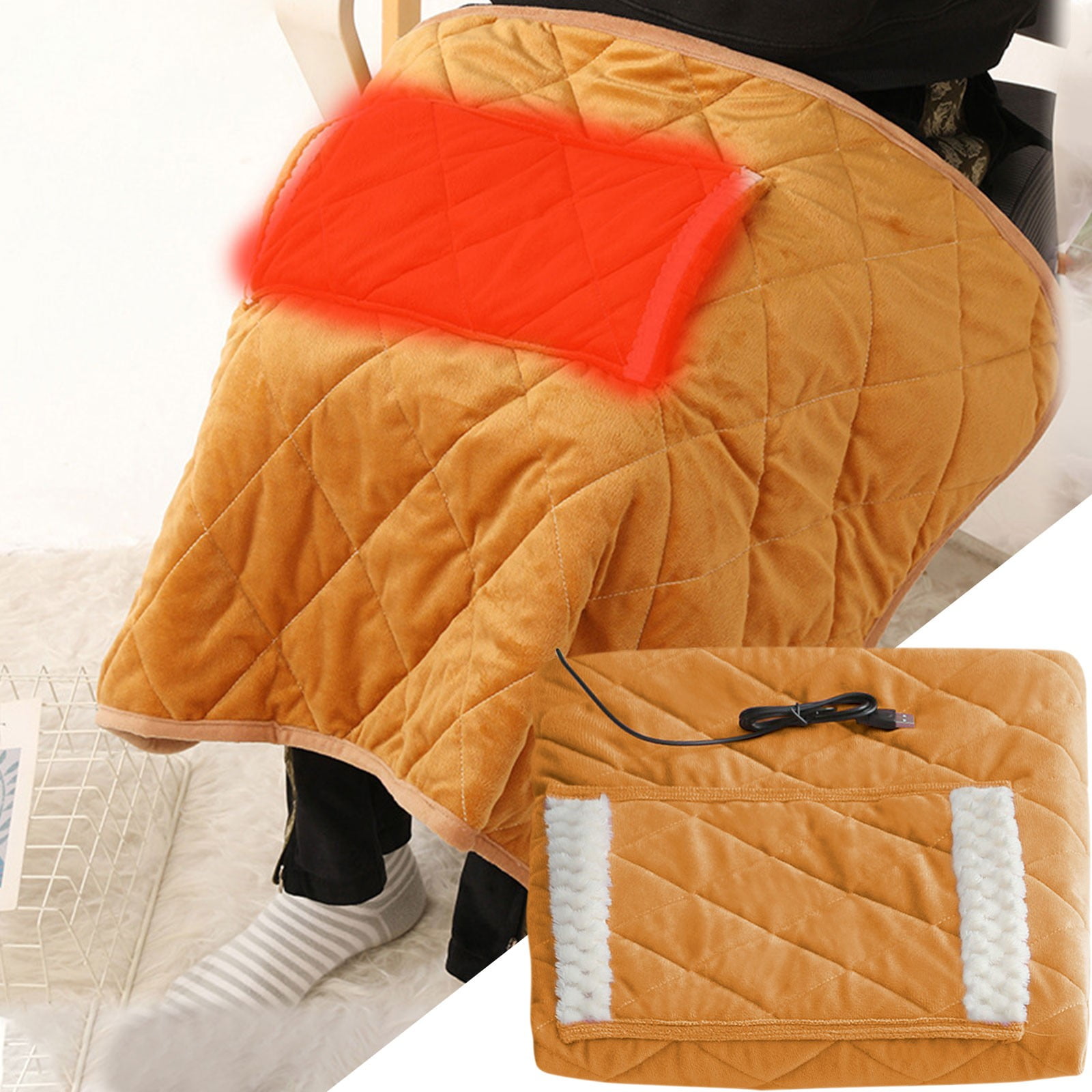 Heated Blanket with Pocket, Soft Warm USB Heated Lap Blanket for Office ...