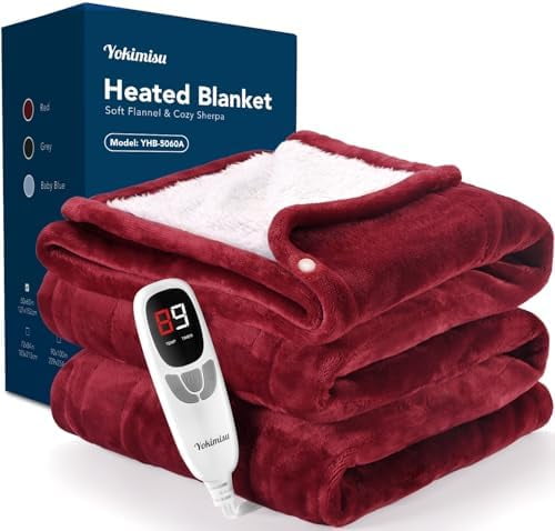 Heated Blanket Throw, Wearable Heated Blanket Two Buttons, 50x60 Inches ...