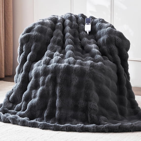 Heated Blanket Twin 62''x 84'', Fast Heating Electric Ultra-Soft Faux ...