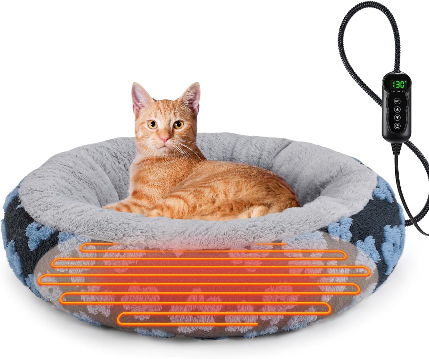 Heated Cat Bed, Heated Cat Beds for Indoor Cats and Small Dogs, 20 ...