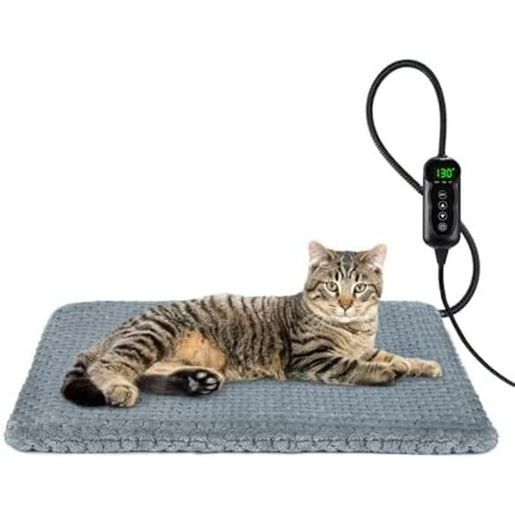 Heated Cat Bed, Waterproof Adjustable Temperature Dog Cat Heating Pad ...