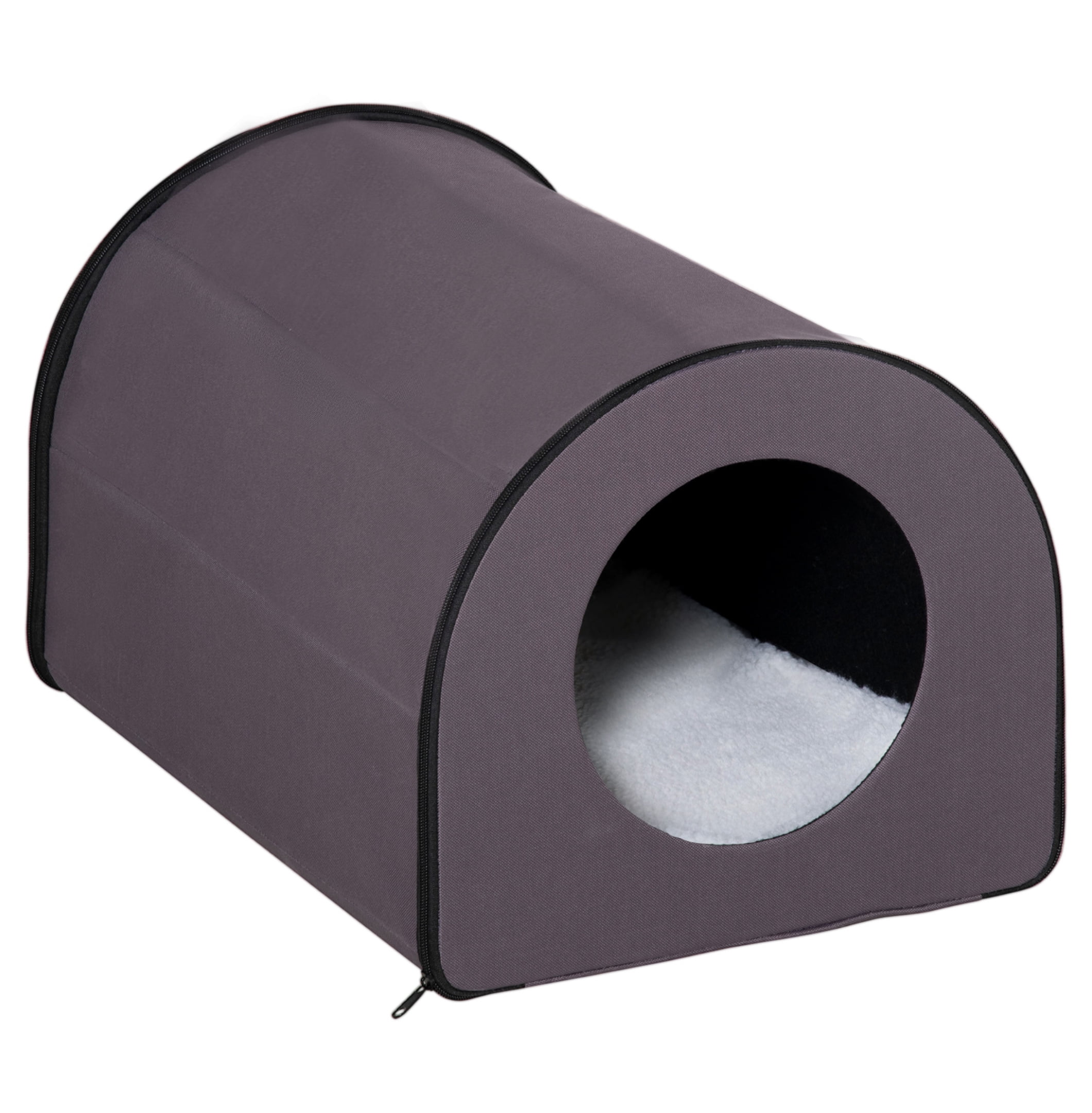 Heated Cat House Dome Waterproof Insulated Pet Shelter for Winter ...