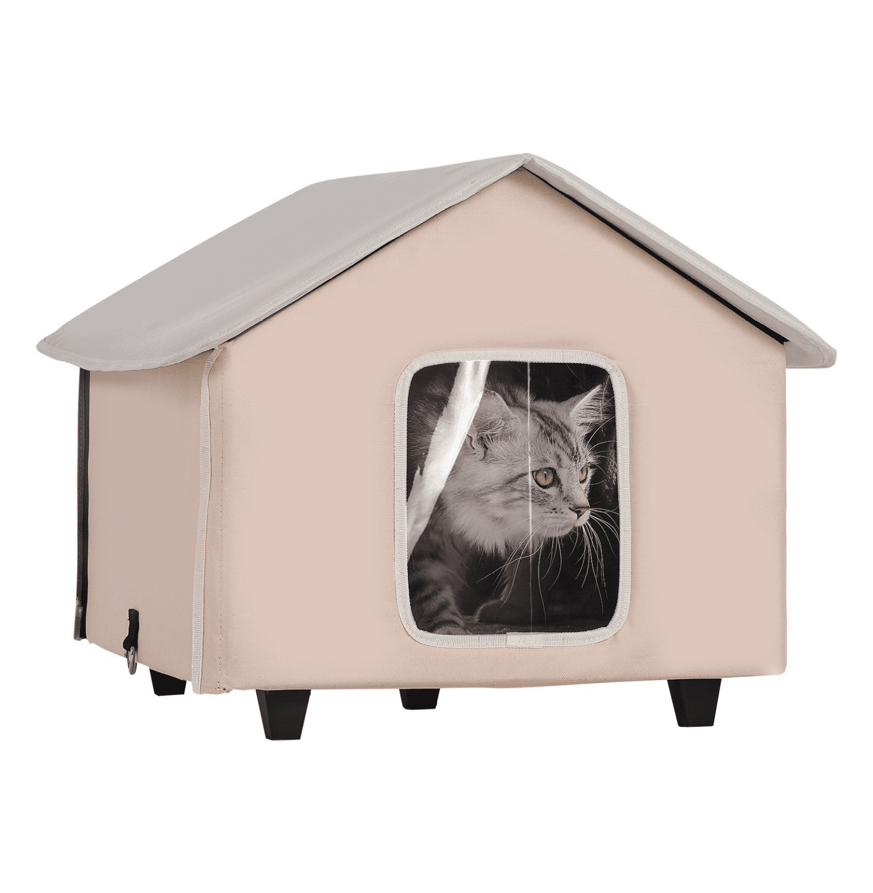 Heated Cat House Outdoor Waterproof - Kitty Shelter with 55W Heated Pad ...