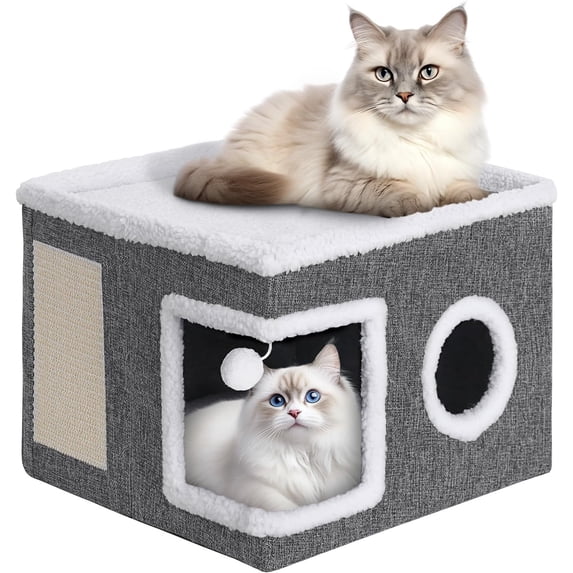 Heated Cat House for Outside Winter Insulated & Weatherproof Elevated ...