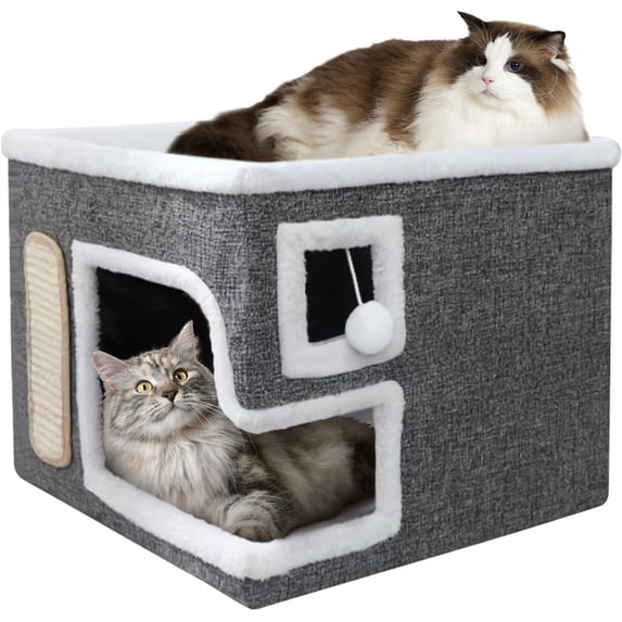 Heated Cat House for Outside Winter Insulated & Weatherproof Elevated ...