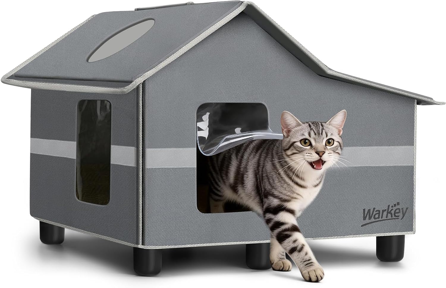 Heated Cat House for Outside Pets in Winter Heated Outdoor Cat House ...