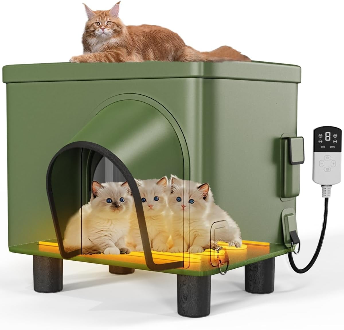 Heated Cat Houses for Outdoor Cats - Outside Winter Waterproof ...