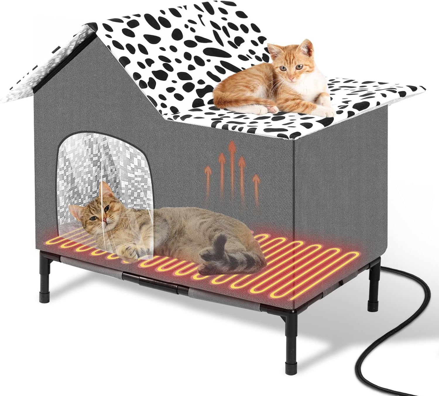 Heated Cat Houses for Outside Cats, Winter Insulated Weatherproof ...