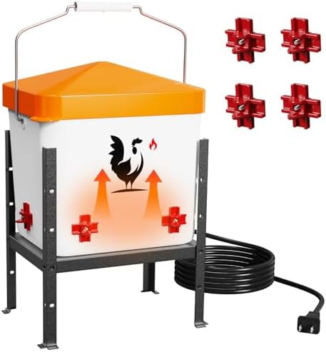 Heated Chicken Waterer, 1.9 Gallon Poultry Water Heater for Winter with ...