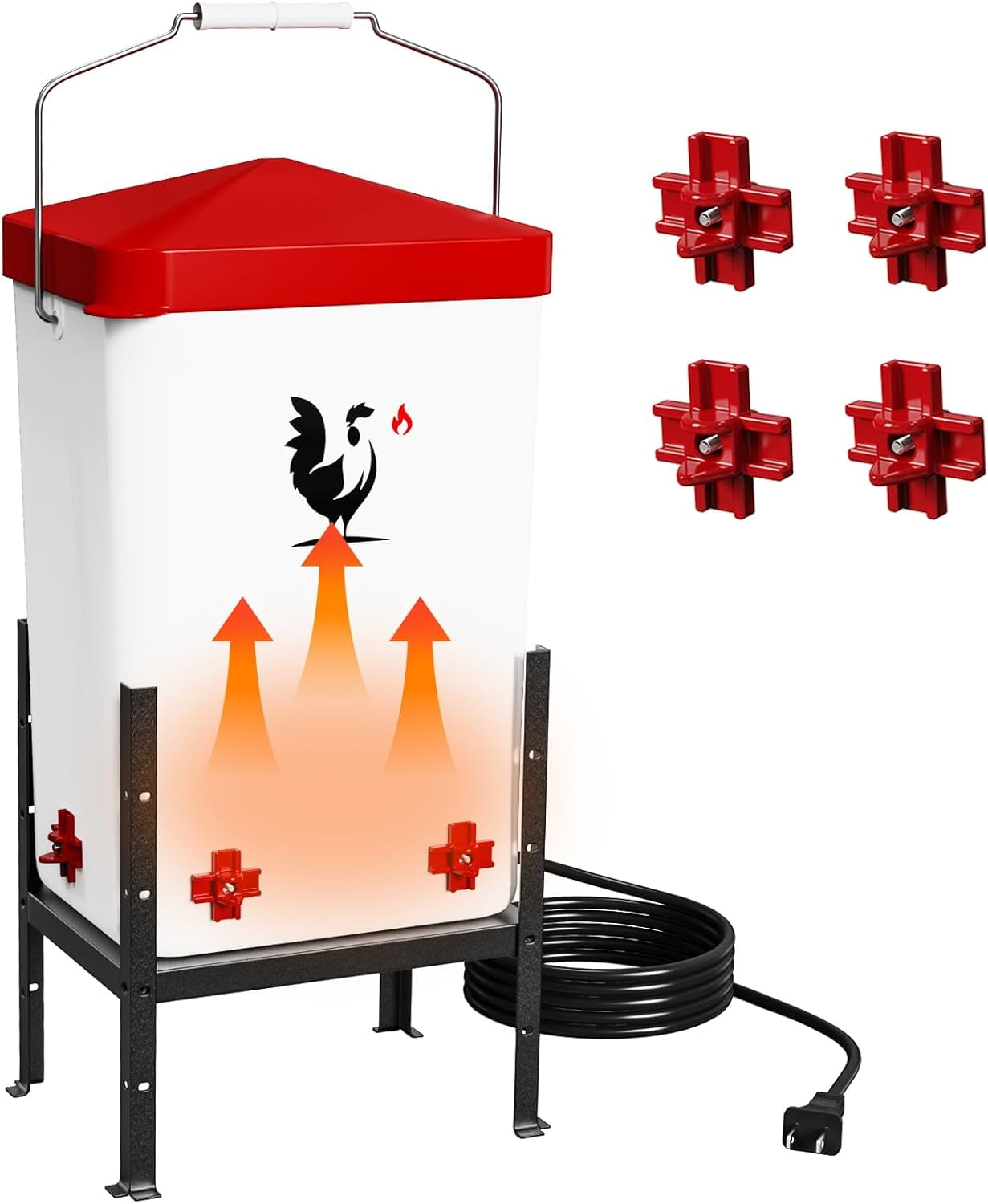 Heated Chicken Waterer, 3.2 Gallon Poultry Water Heater for Winter with ...
