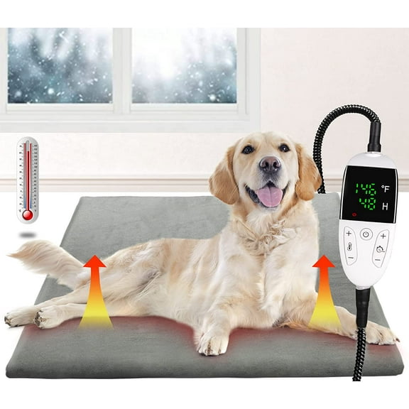 Heated Cat Bed, Waterproof Adjustable Temperature Dog Cat Heating Pad ...