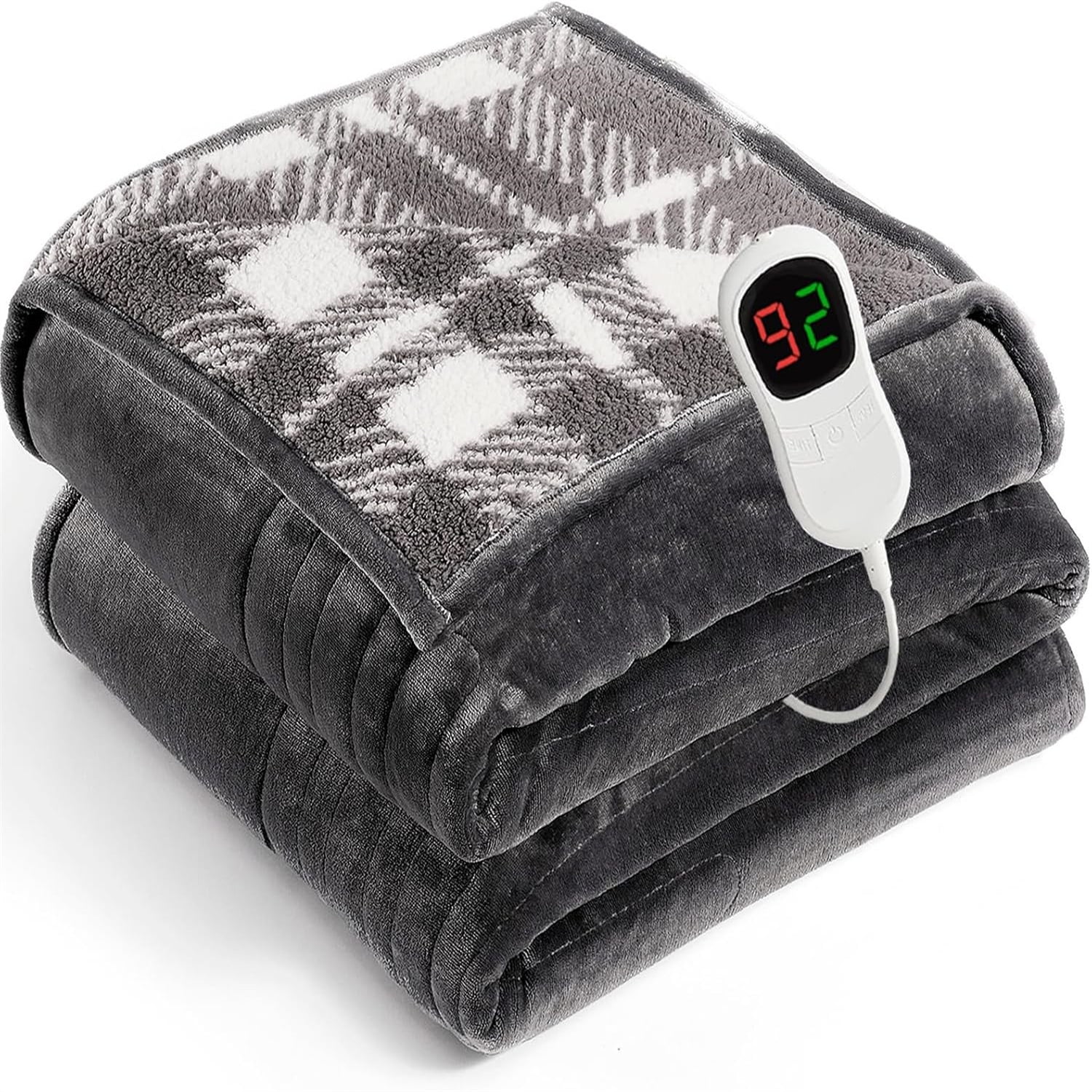 Heated Electric Blanket Full Size - 72"x84" Flannel Heating Blanket ...