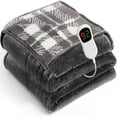 Heated Electric Blanket Full Size - 72"x84" Flannel Heating Blanket ...