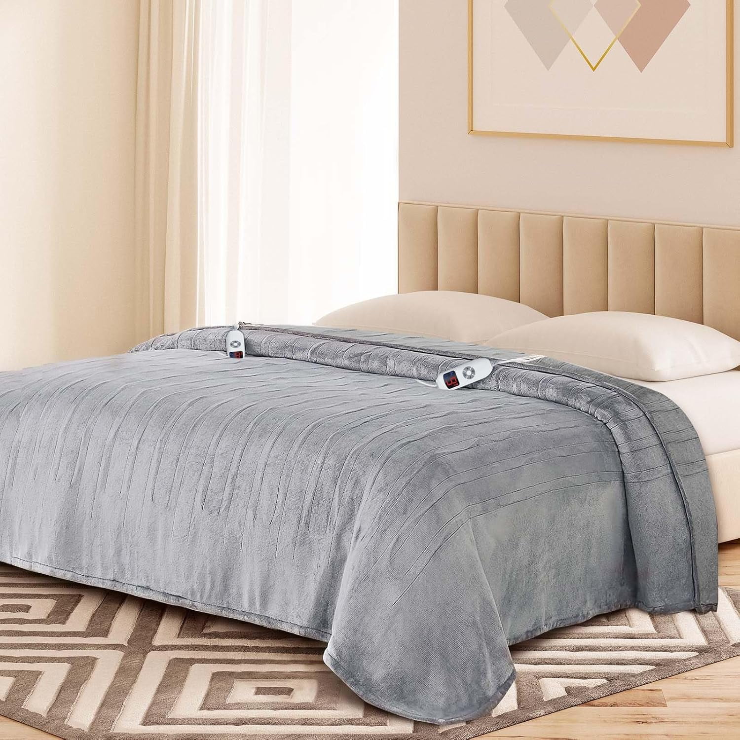 Heated Electric Blanket King- Super Soft Heating Blanket, Dual Control ...