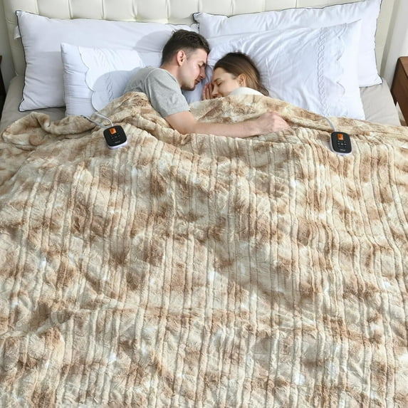 Heated Electric Blanket - Machine Washable Blanket with Time Settings ...