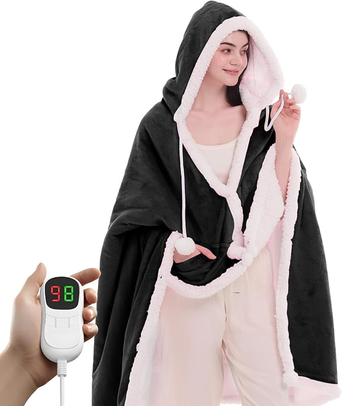 Heated Electric Blanket Shawl: Heating Throw Heated Poncho - Wearable ...