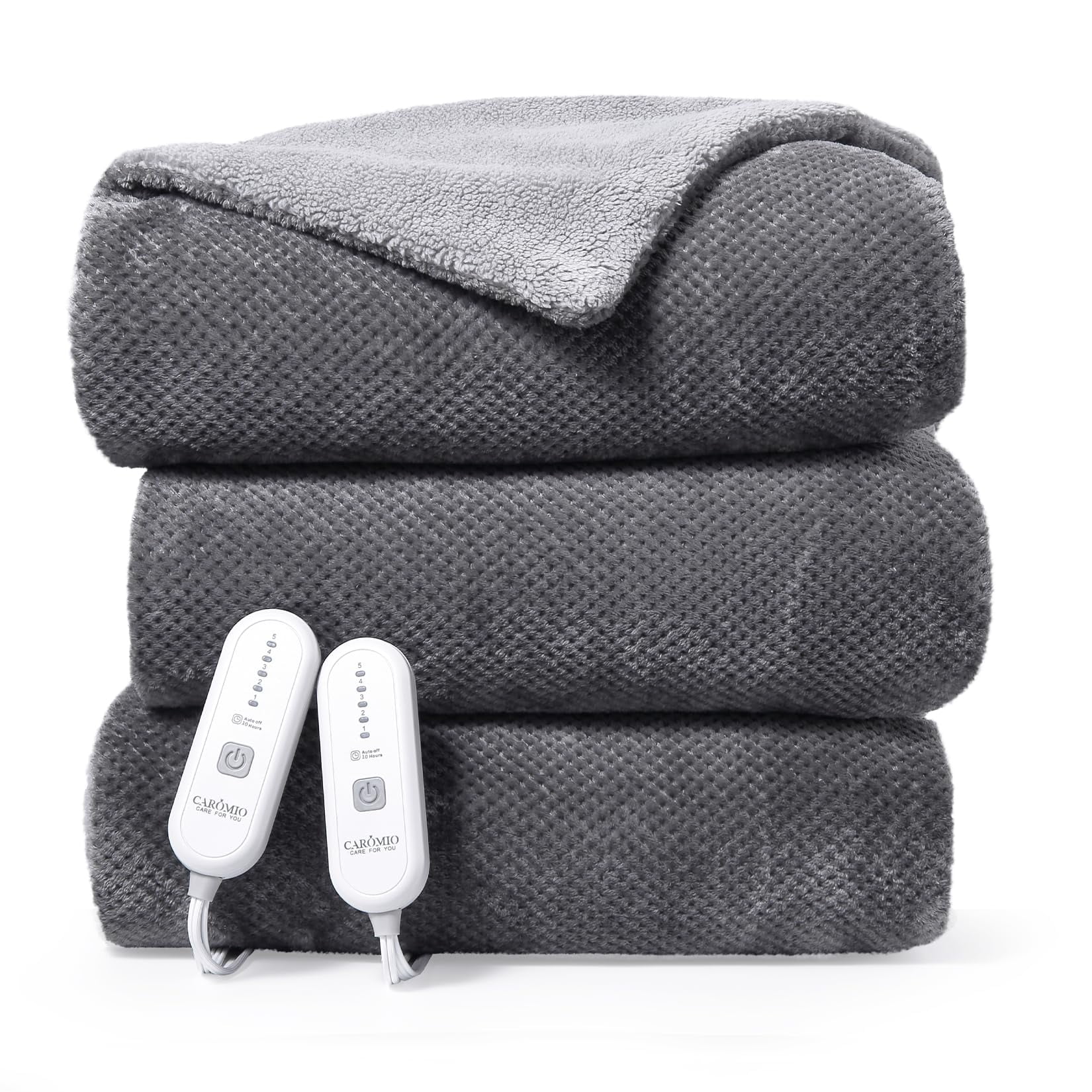 Heated Electric Blanket Throw King Size with Dual Control, Flannel ...