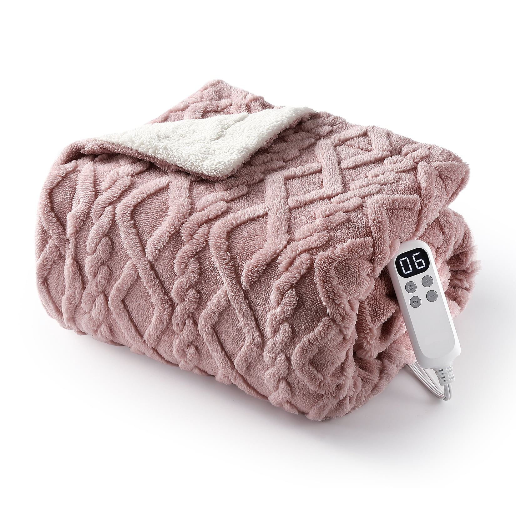 Heated Electric Throw Blanket with 6 Heating Levels and 4 Timer, Tufted ...