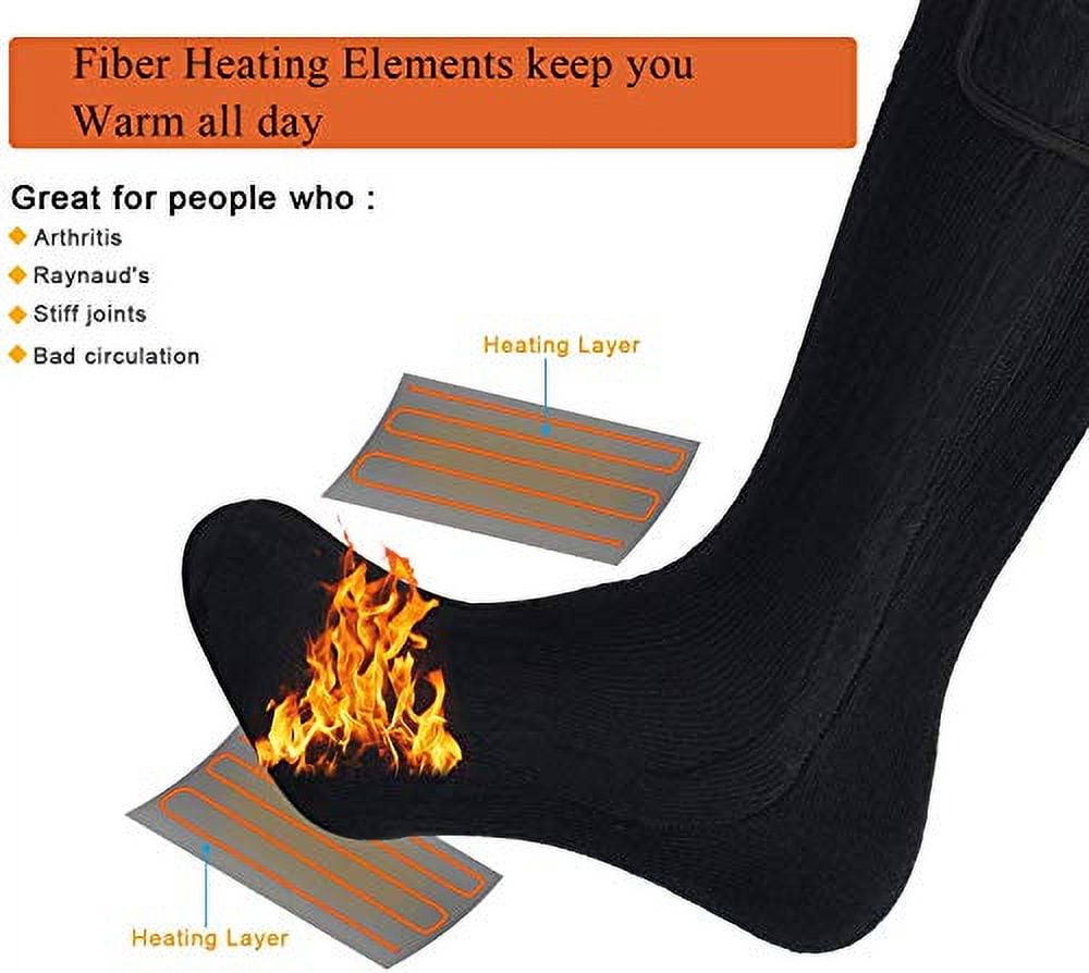 Heated Electric Warm Thermal Boot Socks,Rechargeable Battery Powered ...