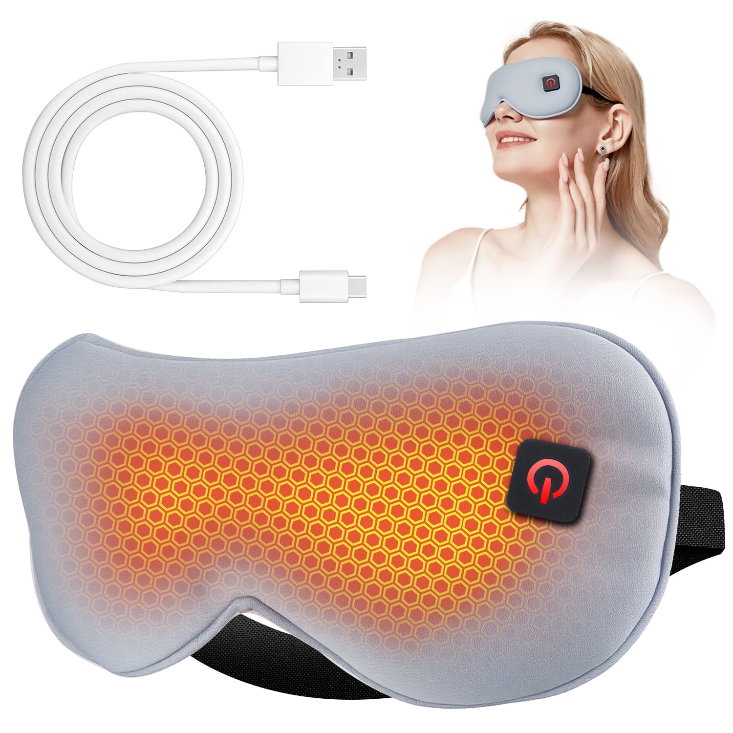 Hootek Heated Eye Mask, Silk Cordless Warm Eye Compress for Dry Eyes ...