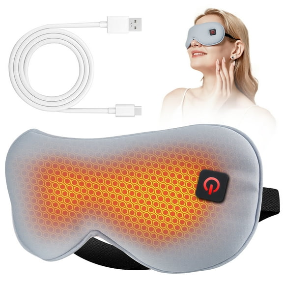 FACEMOON Silk Cordless Heated Sleep Eye Mask for Dry Eyes with Storage ...