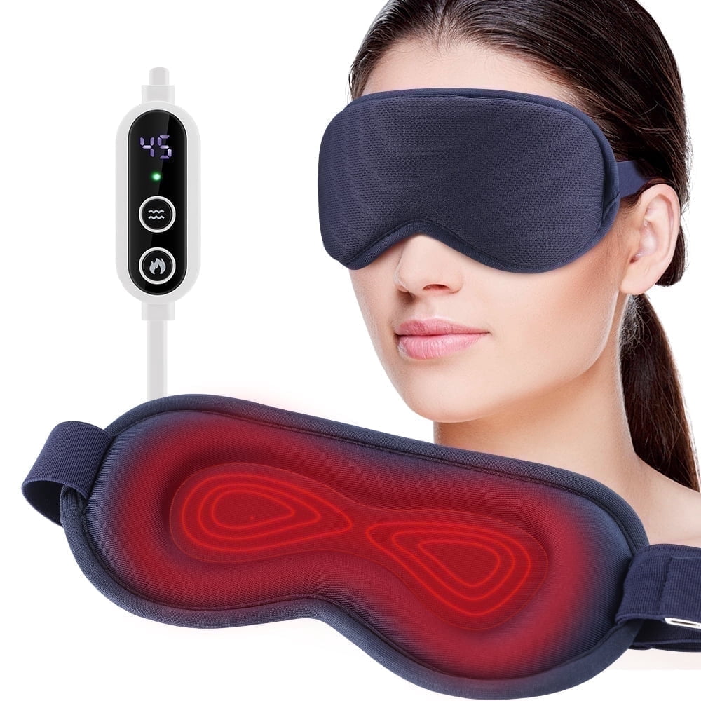 Mofajang Electric Heated Eye Mask with 3 Heat Levels, 6 Vibration Modes ...
