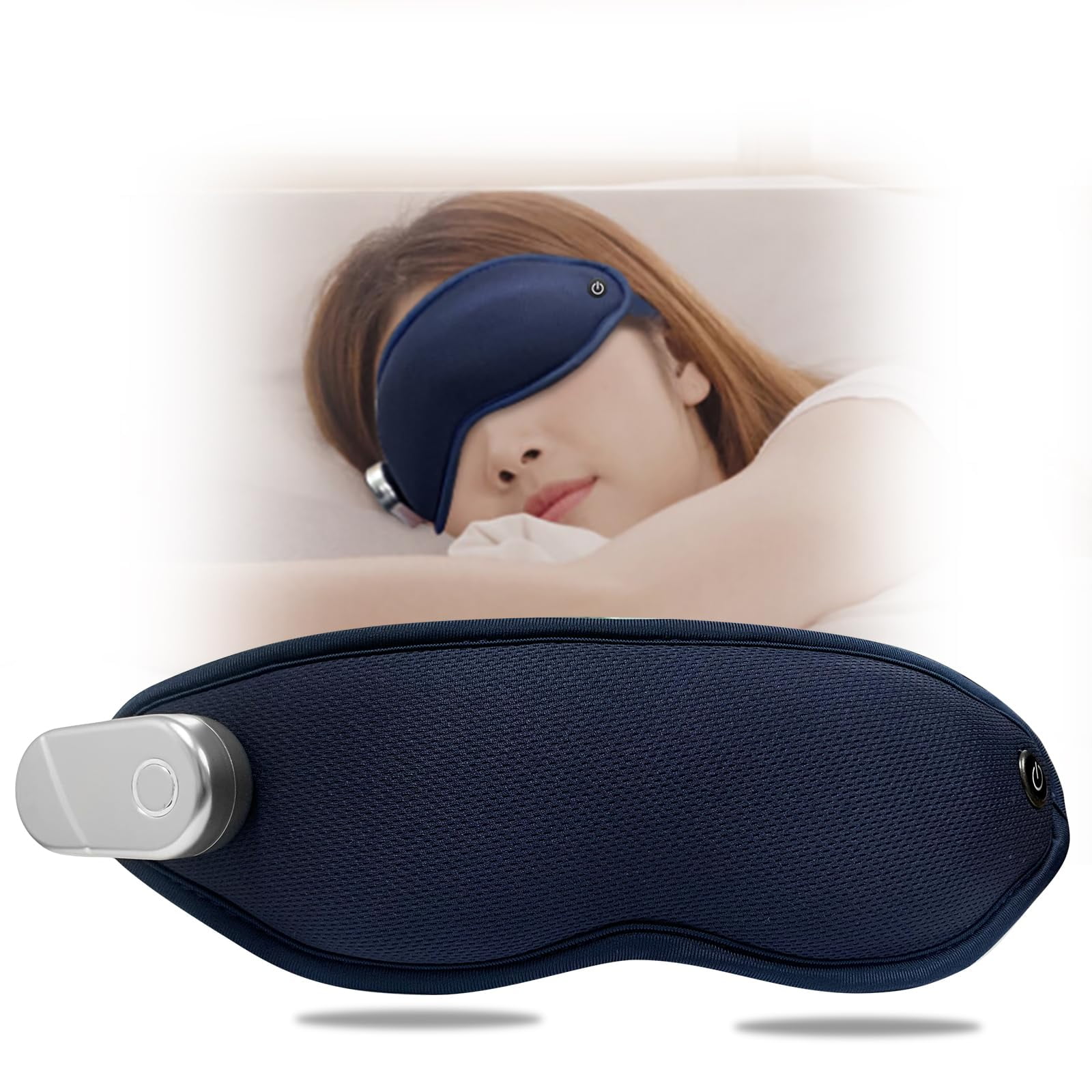 Heated Eye Mask with Vibration and Massager, Cordless Rechargeable ...
