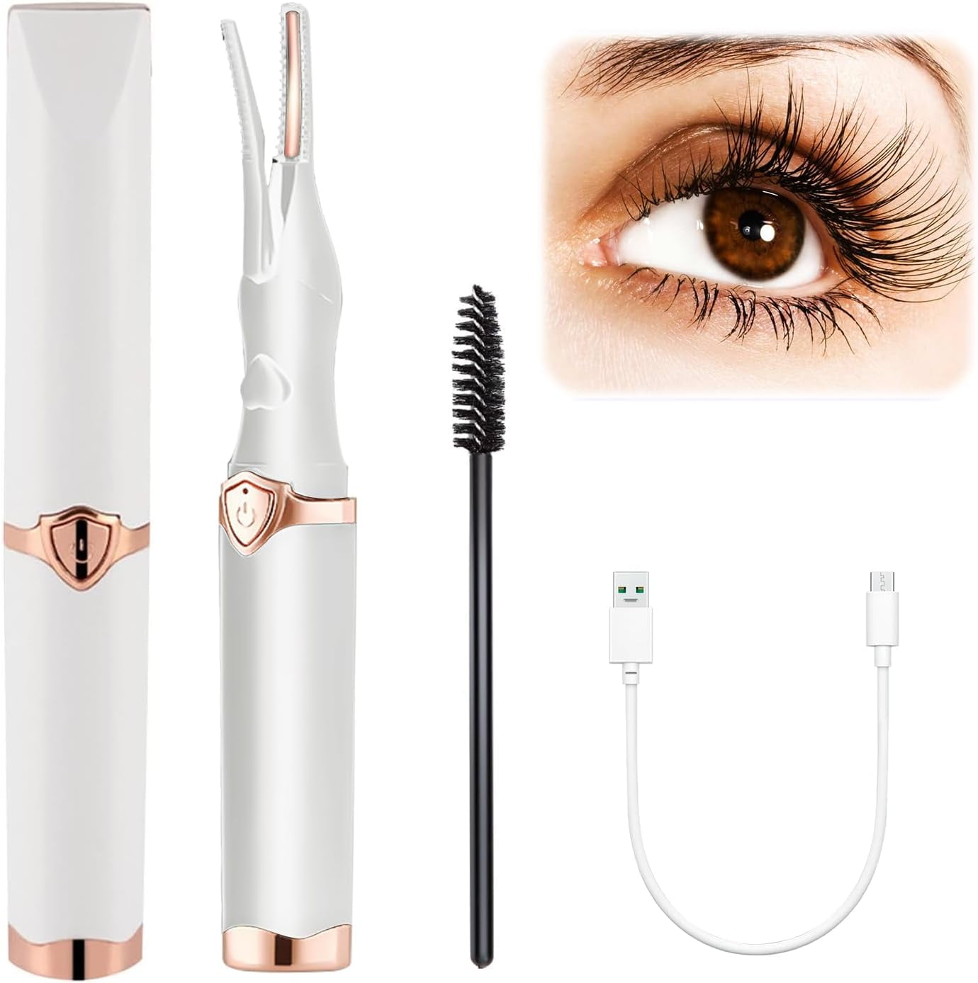 Heated Eyelash Curler, Mini Electric Eyelash Curler, Portable Makeup ...