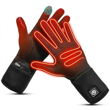 Ski Gloves, Women Patchwork Rechargeable Five-finger Heating Gloves ...